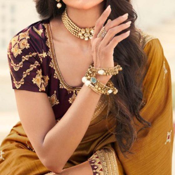 Maroon Office Saree Jacket Design - Sri Lanka Saree Jacket - Buy Online